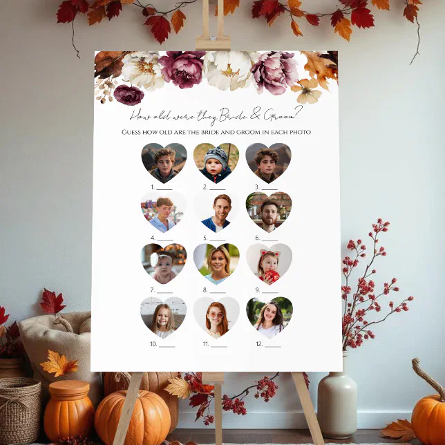 How Old Were They Bride & Groom Bridal Shower Sign | Zazzle