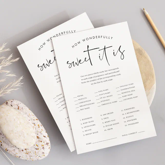 How Sweet It Is Baby Shower Candy Guessing Game Flyer | Zazzle