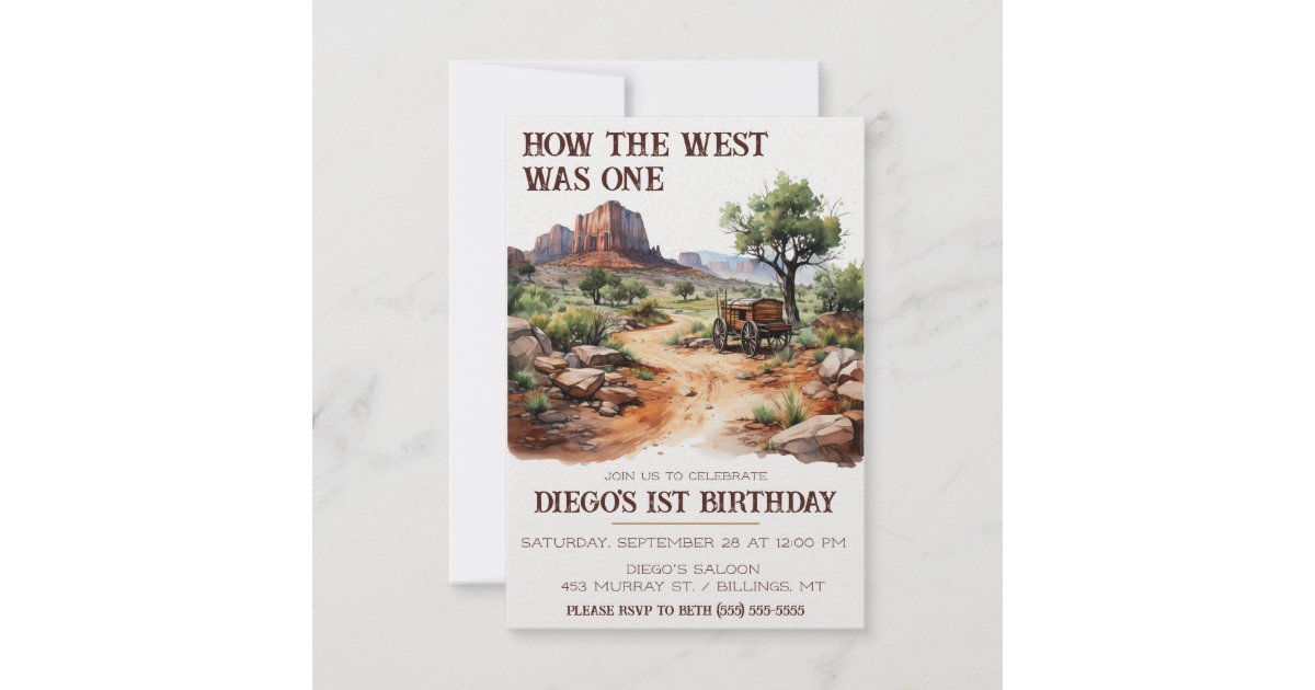 How the West was One! Cowboy Themed First Birthday Invitation | Zazzle