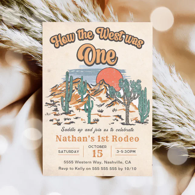 How The West Was One Western Rodeo 1st Birthday Invitation | Zazzle