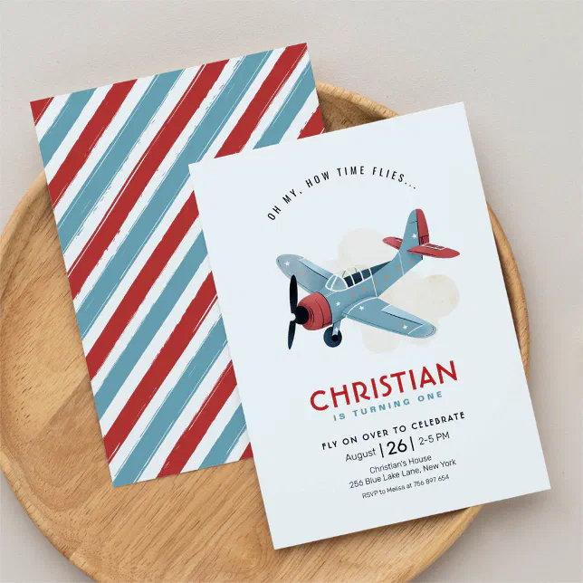 How time Flies Airplane Birthday Invitation | Zazzle