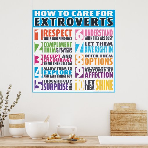 How To Care For Extroverts Poster | Zazzle