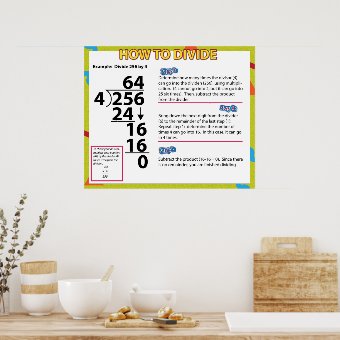 How to Divide Math Poster | Zazzle