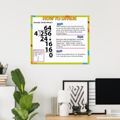How to Divide Math Poster | Zazzle