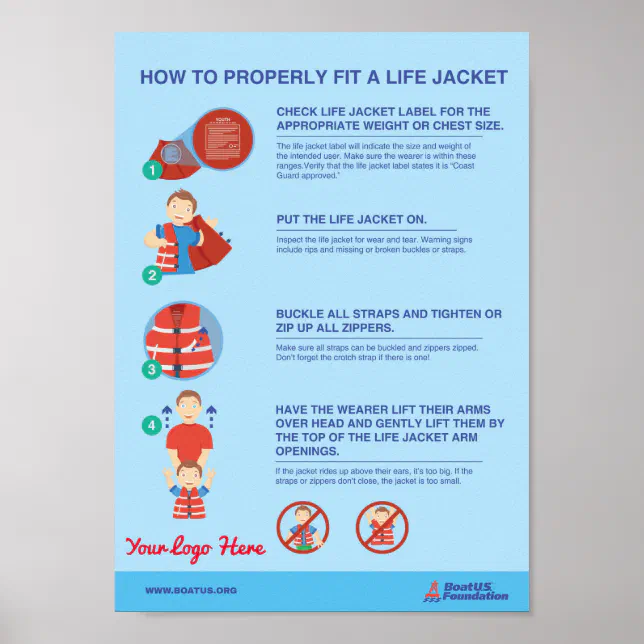 How To Fit A Life Jacket Poster | Zazzle