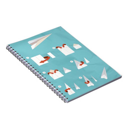 How to Fold a Paper Airplane Spiral Notebook | Zazzle