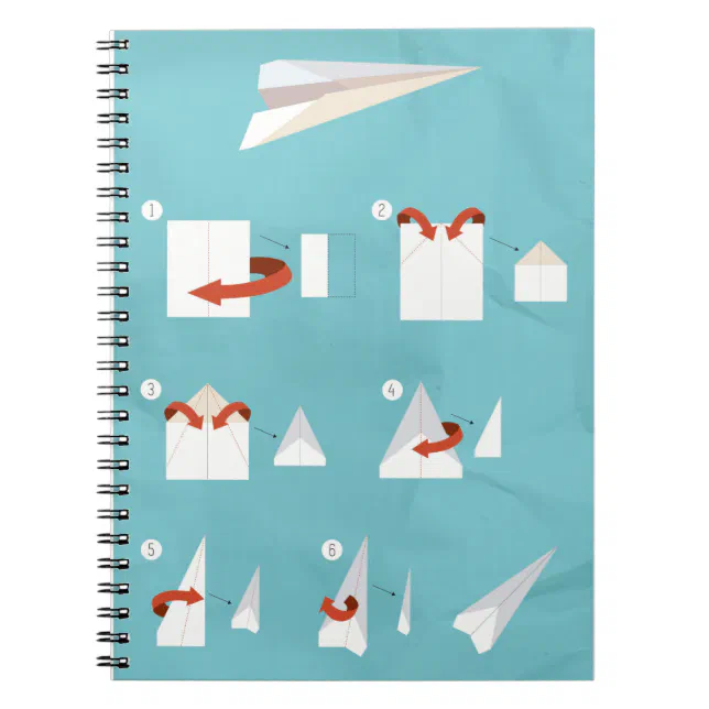 How to Fold a Paper Airplane Spiral Notebook | Zazzle