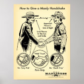 How to Give a Manly Handshake Poster | Zazzle