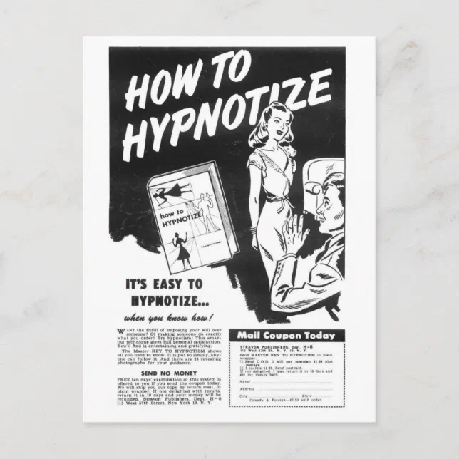 How to Hypnotize Postcard | Zazzle