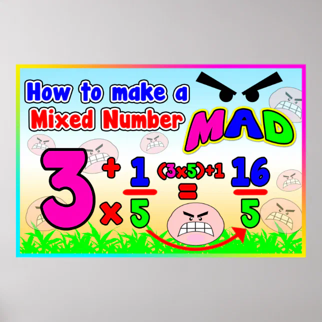 How to make a Mixed Number MAD = Anchor Chart | Zazzle