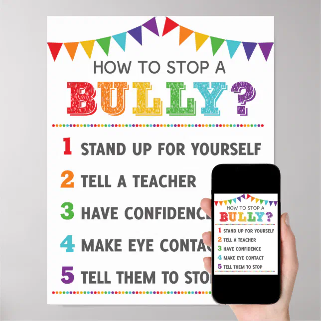 How To Stop A Bully School Anti Bully Campaign Poster | Zazzle