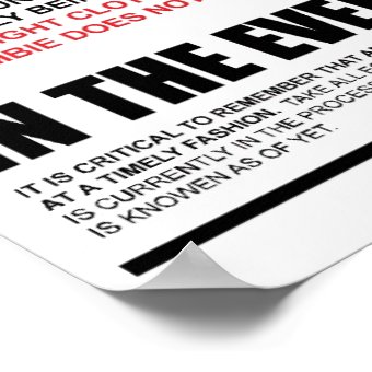 How To Survive A Zombie Attack Poster | Zazzle