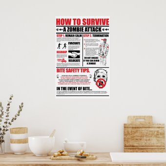 How To Survive A Zombie Attack Poster | Zazzle