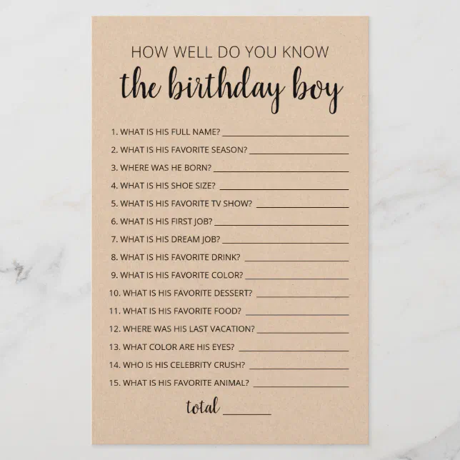 How Well Do You Know The Birthday Boy Game | Zazzle