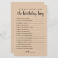 How Well Do You Know The Birthday Boy Game | Zazzle