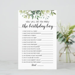 How Well Do You Know The Birthday Boy Game | Zazzle