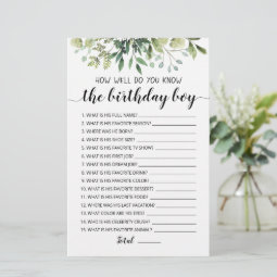 How Well Do You Know The Birthday Boy Game | Zazzle