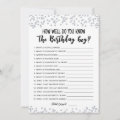 How well do you know the Birthday boy Game Card | Zazzle
