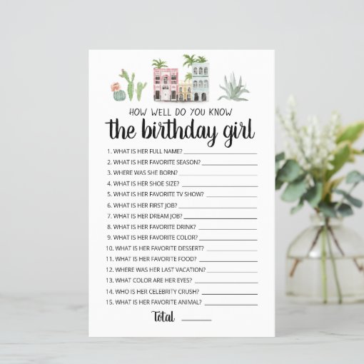 How Well Do You Know The Birthday Girl game | Zazzle