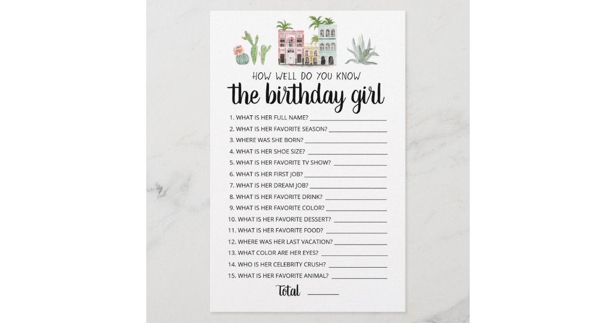 How Well Do You Know The Birthday Girl game | Zazzle