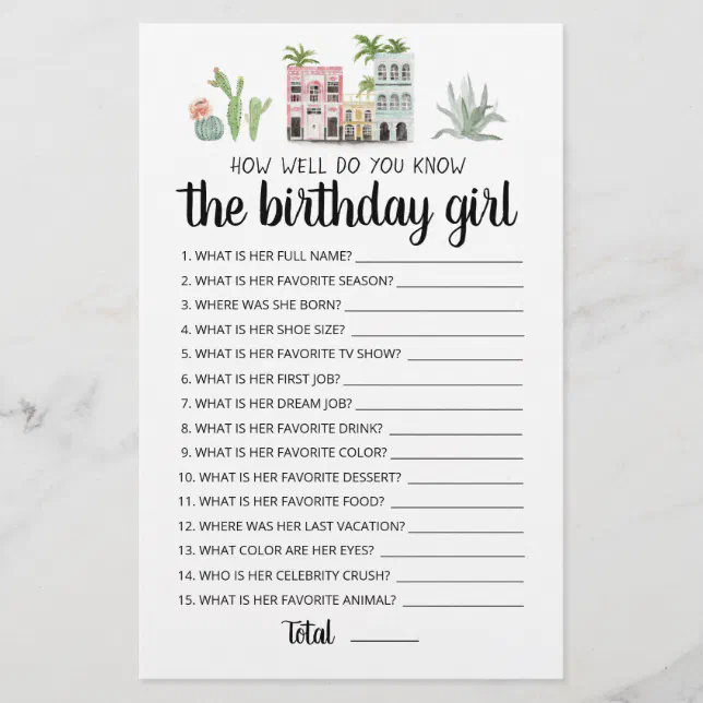 How Well Do You Know The Birthday Girl game | Zazzle