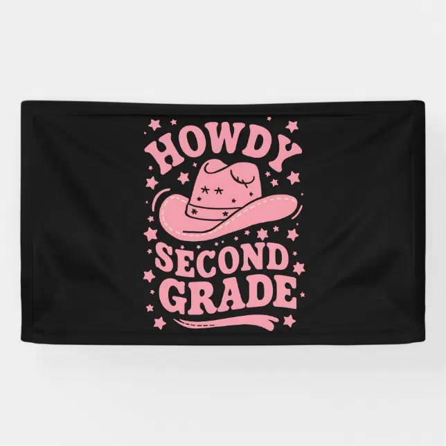 Howdy 2nd Grade Cowboy Cowgirl Back To School Banner | Zazzle