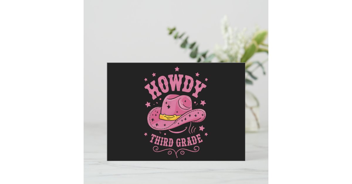Howdy 3rd Grade Cowboy Cowgirl Back To School Invitation | Zazzle