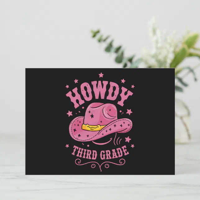 Howdy 3rd Grade Cowboy Cowgirl Back To School Invitation | Zazzle