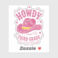 Howdy 3rd Grade Cowboy Cowgirl Back To School Sticker | Zazzle