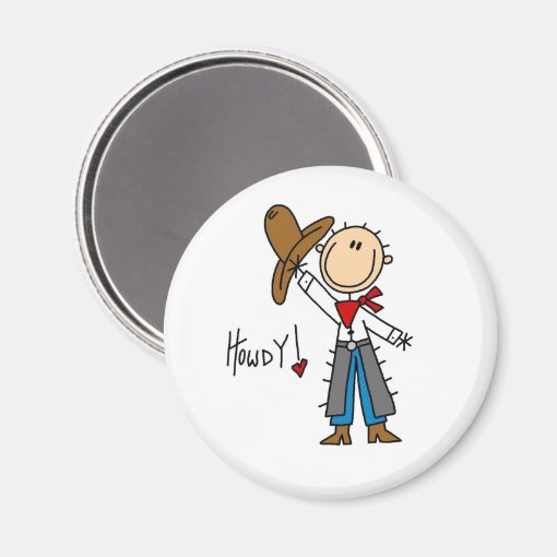 Howdy! Cowboy Stick Figure Magnet | Zazzle
