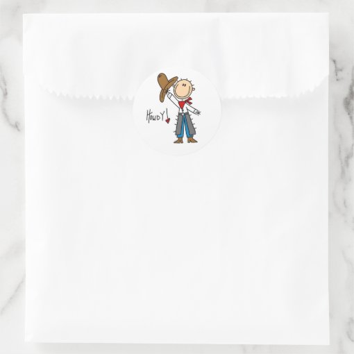 Howdy! Cowboy Stick Figure Sticker | Zazzle