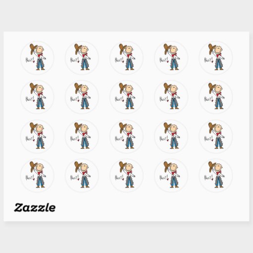Howdy! Cowboy Stick Figure Sticker | Zazzle