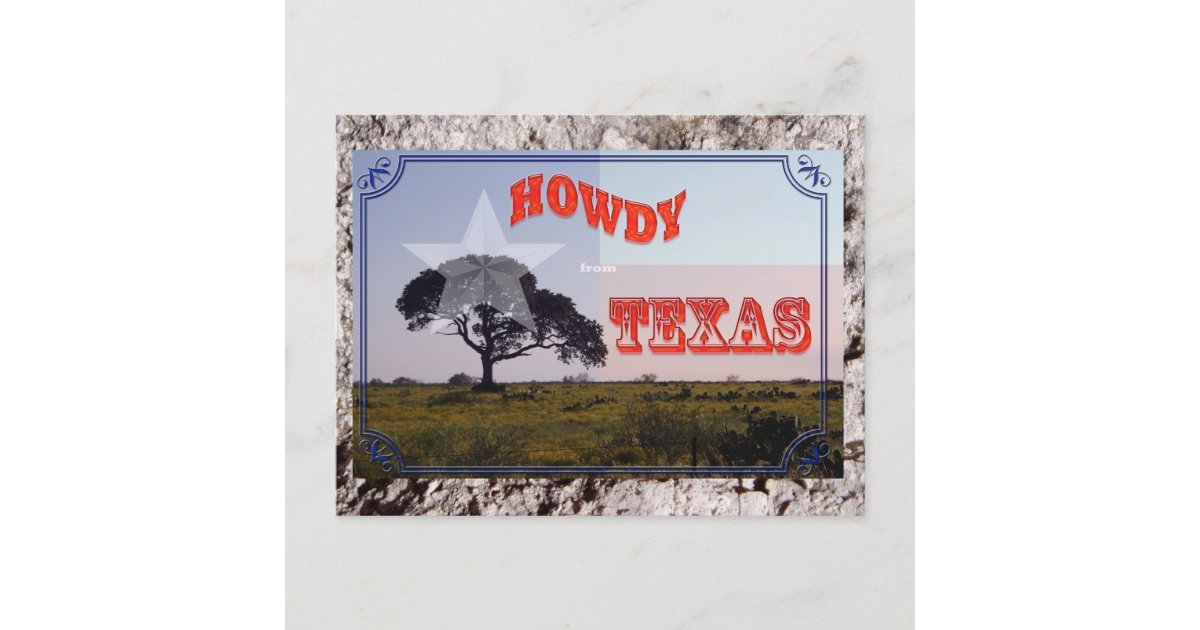 Howdy from Texas Postcard | Zazzle