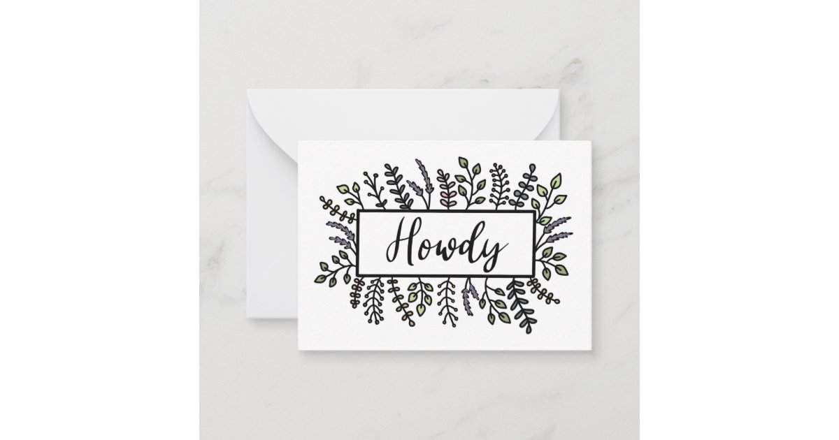 Howdy Hand-painted Note Card | Zazzle