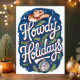 Howdy Holidays Cowboy Disco Ball Christmas Holiday Card | Zazzle