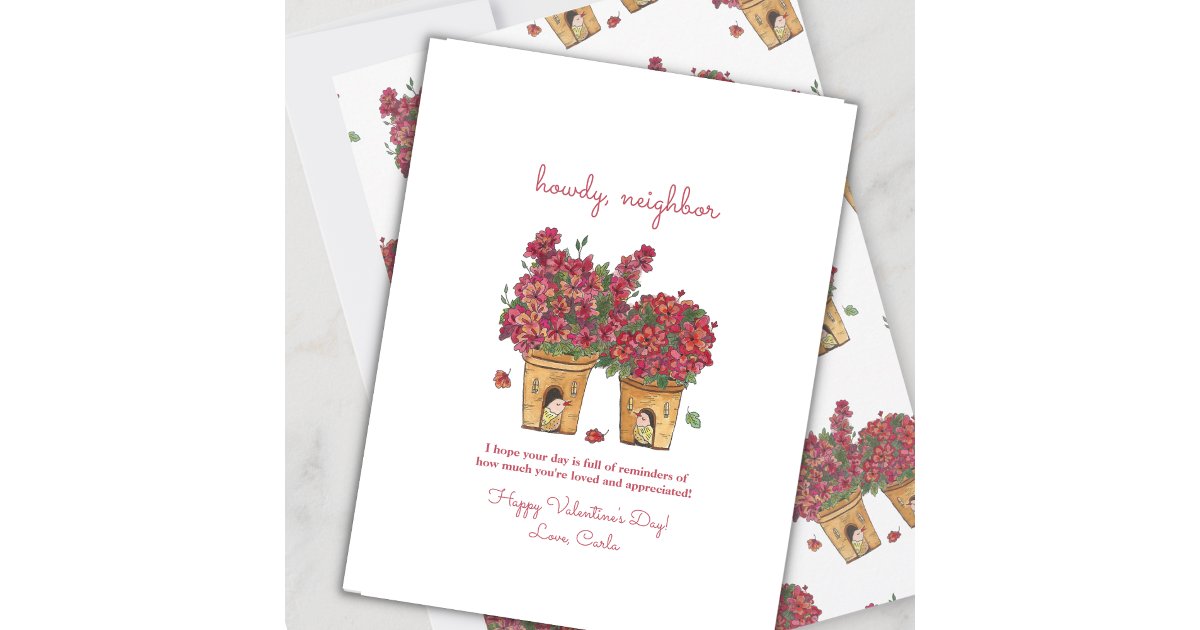 Howdy Neighbor Valentine's Day Holiday Card | Zazzle