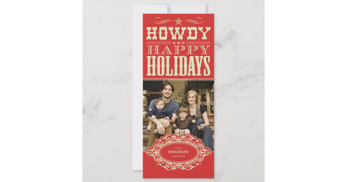 Howdy Western Christmas Photo Cards | Zazzle