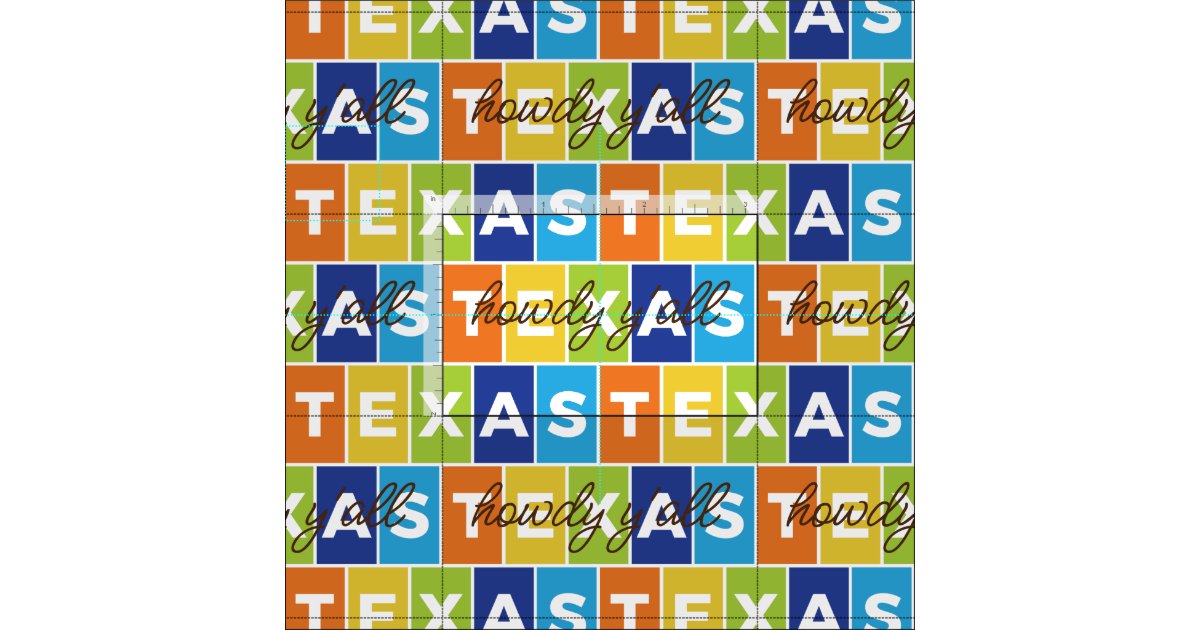 Howdy Y'all Colorful Texas Boxes Pattern Fabric | Zazzle