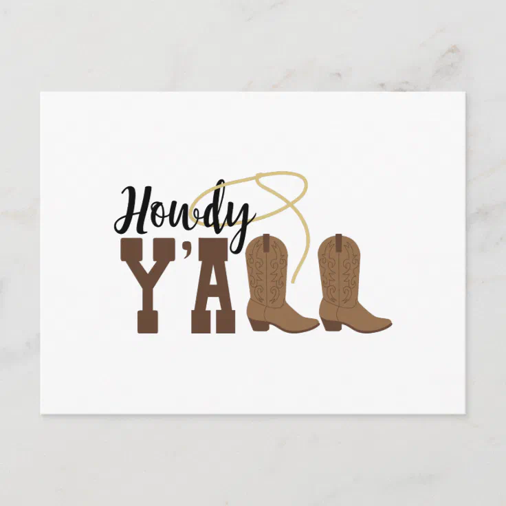 Howdy Y''all Postcard | Zazzle