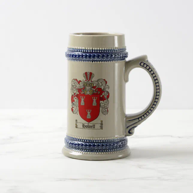 Howell Coat of Arms Stein / Howell Crest Stein | Zazzle