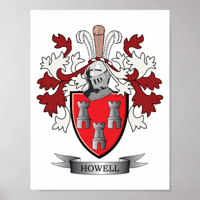 Howell Family Crest Coat of Arms Poster | Zazzle