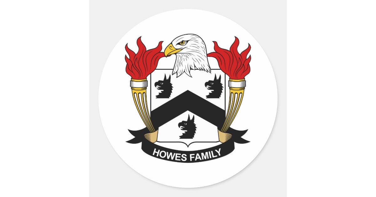 Howes Family Crest Classic Round Sticker | Zazzle