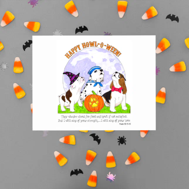 Howl-O-Ween Inspirational Postcard | Zazzle