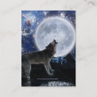 Howling Grey Wolf & Moon Profile & Business Cards | Zazzle