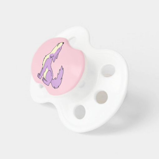 Howling Pastel Purple Wolf Pacifier | Zazzle