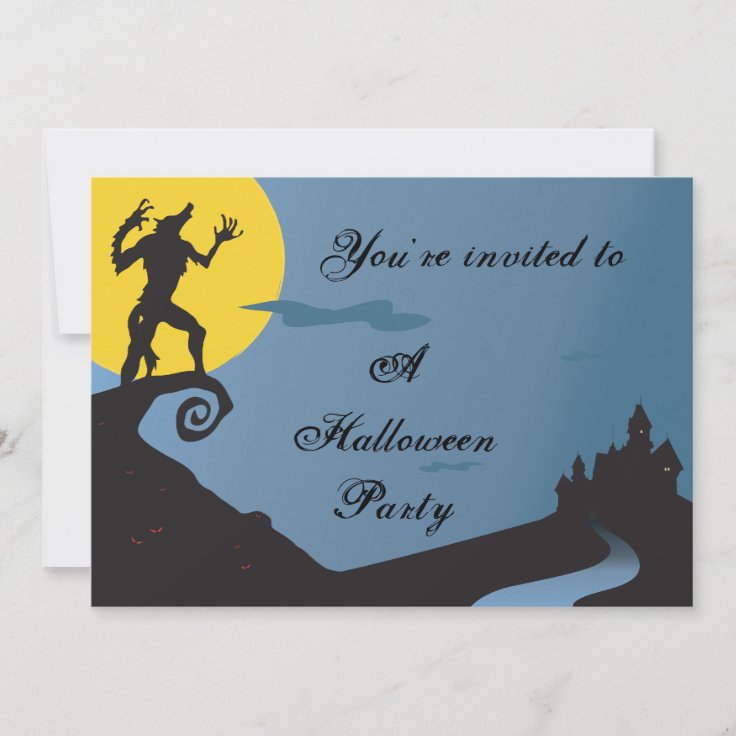 Howling Werewolf Halloween Party Invitation | Zazzle
