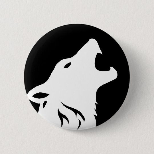 Howling Wolf Button | Zazzle.com