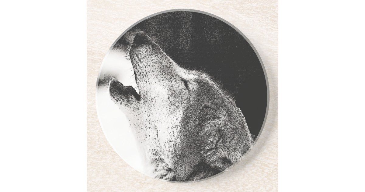 Howling Wolf Drink Coaster | Zazzle