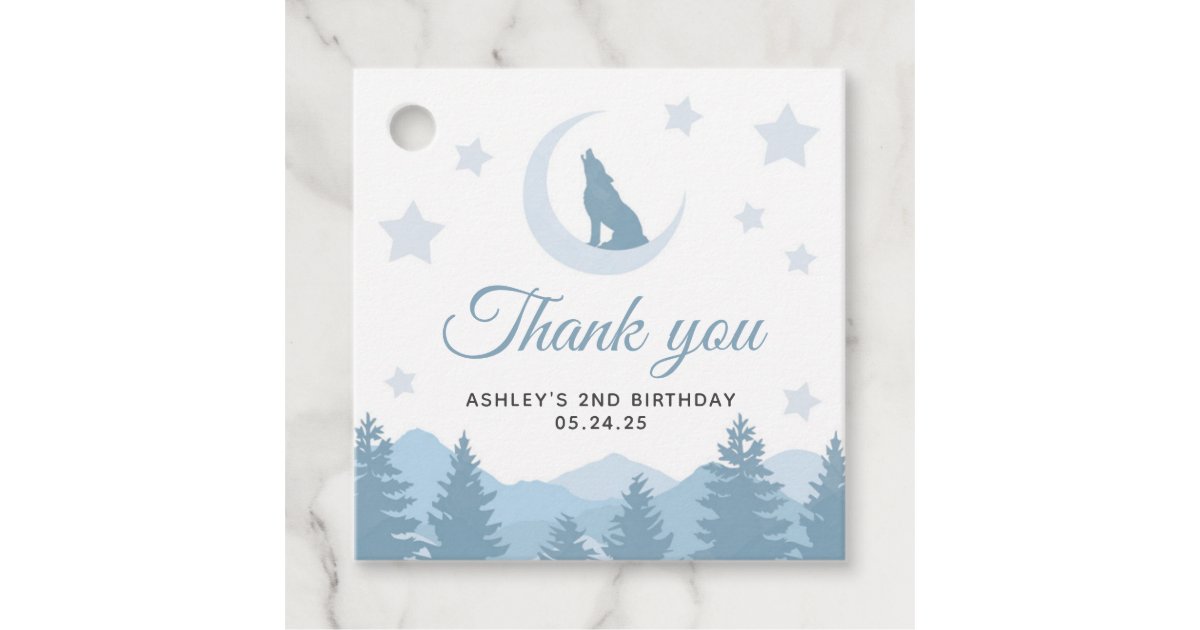 Howling Wolf Favor Tag | Zazzle