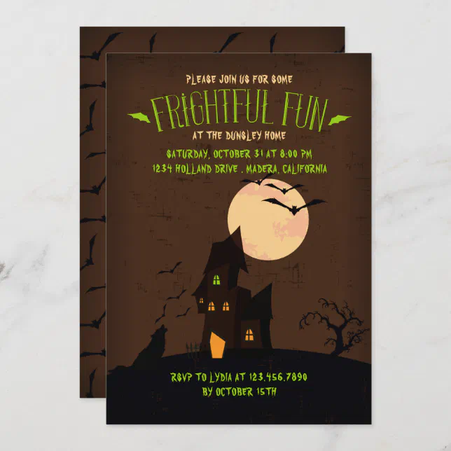 Howling Wolf Halloween Party Invitation | Zazzle